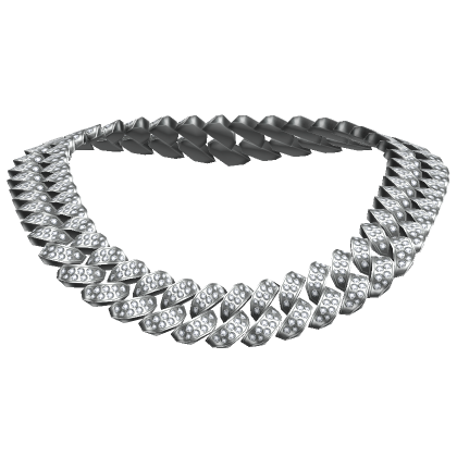 Silver Iced Out Diamond Cuban Chain (3.0) | Roblox Item - Rolimon's