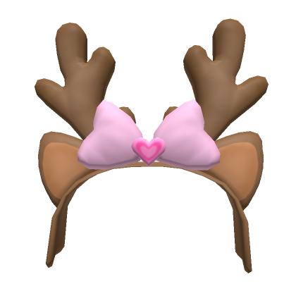 Preppy Christmas reindeer ears in pink | Roblox Item - Rolimon's