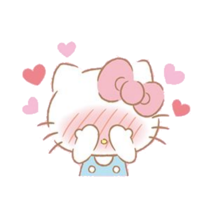 blushing hello kitty