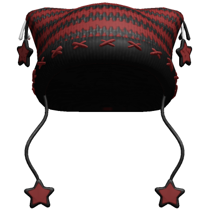 Y2K Crochet Cat Knit Beanie Red (Set) | Roblox Item - Rolimon's