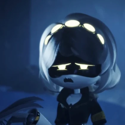 V murder drones but goofy