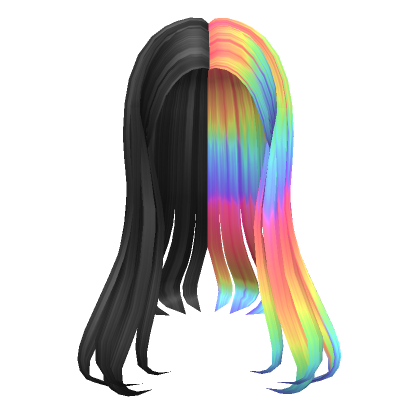 Flowy Long Split Rainbow hair | Roblox Item - Rolimon's