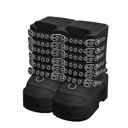 Thigh High Strapped Boots Black | Roblox Item - Rolimon's