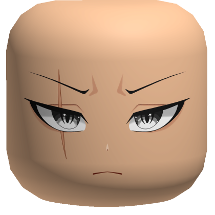 Visage de garçon protagoniste d'anime (blanc) - Roblox