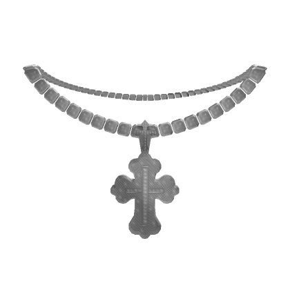 ICED OUT SILVER CROSS CHAIN | Roblox Item - Rolimon's