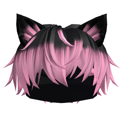 Black to Pink Messy Cat Boy Hair | Roblox Item - Rolimon's
