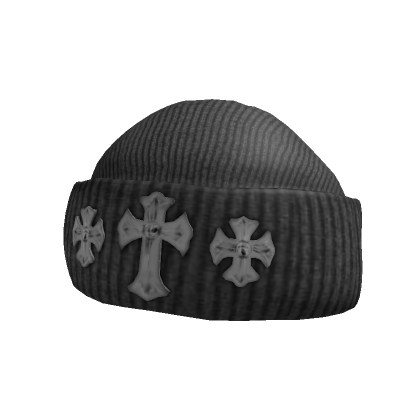Grey Chrome Cross Beanie | Roblox Item - Rolimon's