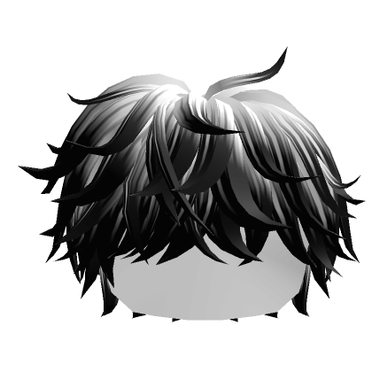White to Black Fluffy Messy Cool Boy Hair | Roblox Item - Rolimon's