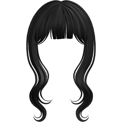Long Wavy Bangs(Black) | Roblox Item - Rolimon's
