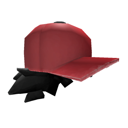 Red Monochrome Adventure Trainer Hat with Hair | Roblox Item - Rolimon's