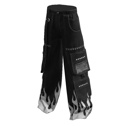 black & white flames y2k cargo pants | Roblox Item - Rolimon's