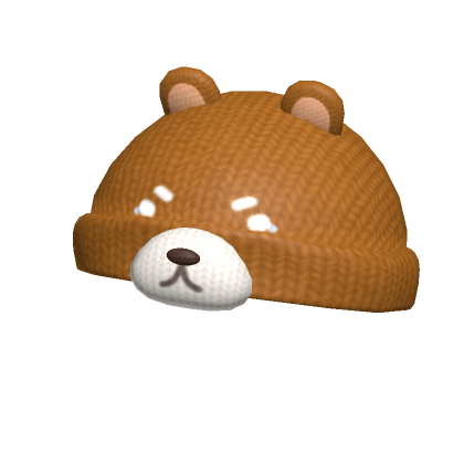 🍀Cute Bear Knit Beanie (Brown) | Roblox Item - Rolimon's