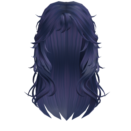 Grunge Anime Y2K Messy Layered Hair Navy Blue | Roblox Item - Rolimon's