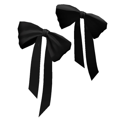 Delicate Double Hair Bows Black | Roblox Item - Rolimon's