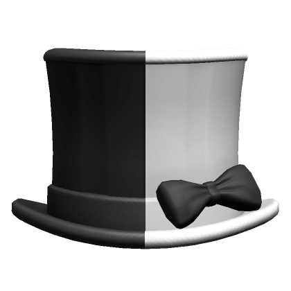 Black and White Top Hat Divided | Roblox Item - Rolimon's