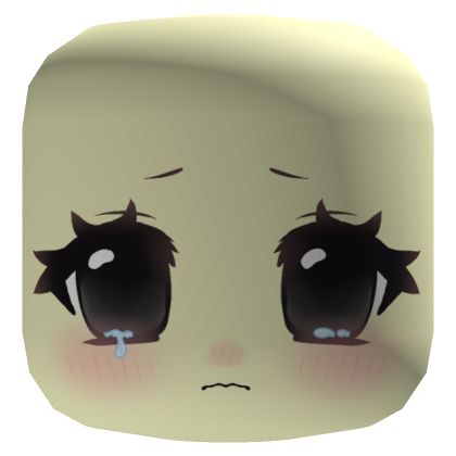 cute kawaii sad crying face mask head | Roblox Item - Rolimon's
