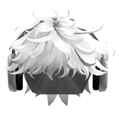 Cabello de chico fresco rizado con auriculares(Blanco) - Roblox