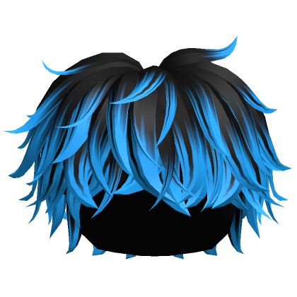 Cabello de niño esponjoso desordenado azul negro - Roblox