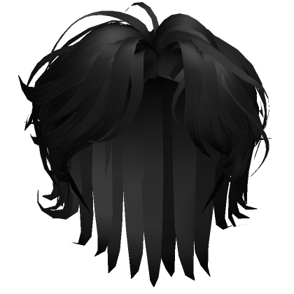 Black Anime Messy Middle Part Hair | Roblox Item - Rolimon's
