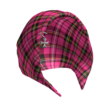 Chrome Cross Pierced Pink Tartan Plaid Hood (Mid) | Roblox Item - Rolimon's