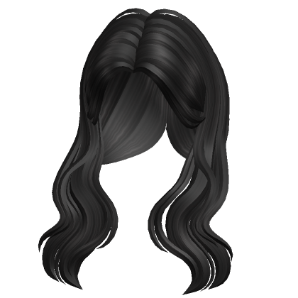 Wavy over the shoulder hair in Black | Roblox Item - Rolimon's