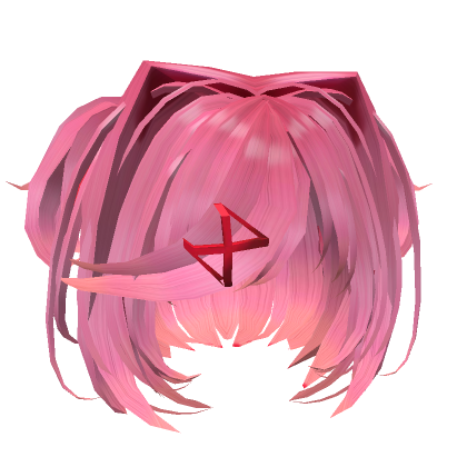 Short Bob Pink Hair en Pigtails-Club Natsuki Middle - Roblox