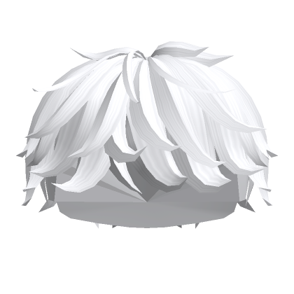 White Fluffy Messy Boy Hair | Roblox Item - Rolimon's