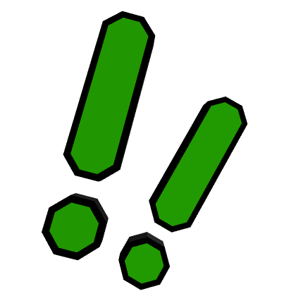 Anime !! Exclamation Marks on Face - Green | Roblox Item - Rolimon's