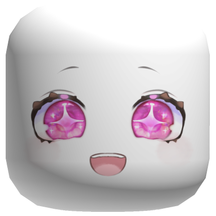 Pink Starry Eye Anime Face [White] | Roblox Item - Rolimon's