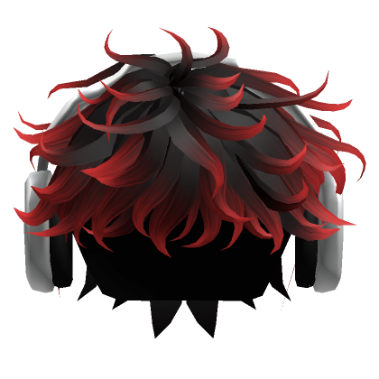 Curly Cool Boy Hair w/ Headphones(Red&Black) | Roblox Item - Rolimon's