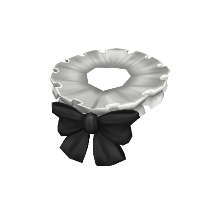 Cute Ruffled Bow Collar in White and Black | Roblox Item - Rolimon's