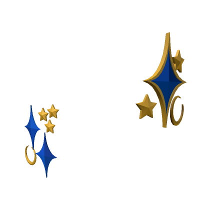 Blue/Gold Sparkling Moon And Stars Face Effect | Roblox Item - Rolimon's