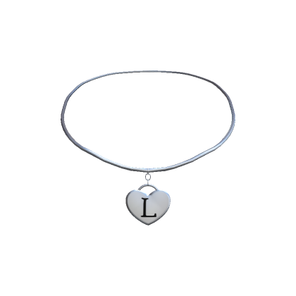 3.0 Necklace Silver Heart Initial - L | Roblox Item - Rolimon's