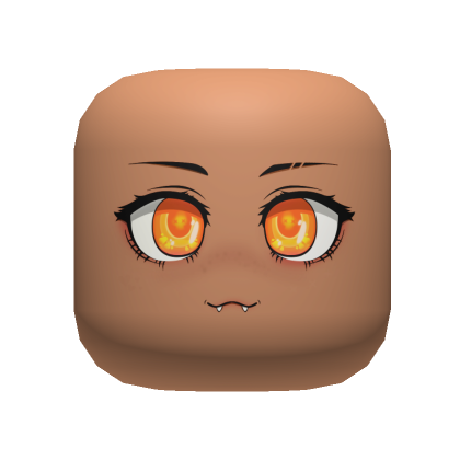 🧛Orange Anime Vampire Face - Nougat Skin Tone | Roblox Item - Rolimon's