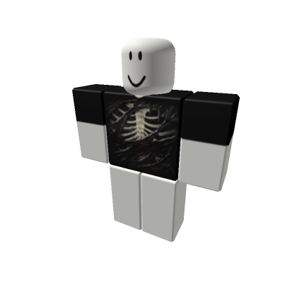 black archive thrift ripped skeleton bones top ⌖ - Roblox