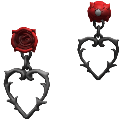 Prickly Heart with Red Rose Earrings | Roblox Item - Rolimon's