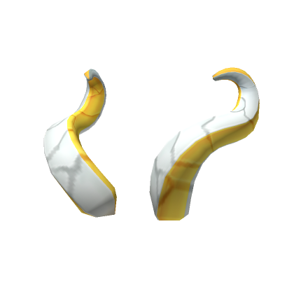 Gold 'n' White Curved Horns - Roblox