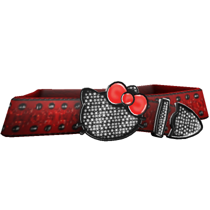 Y2K Studded Kitty Rhinestone Diamond Belt [Red] | Roblox Item - Rolimon's