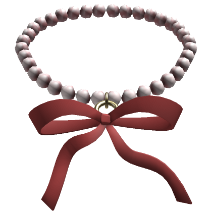 Pink Pearls Necklace w Red Bow | Roblox Item - Rolimon's
