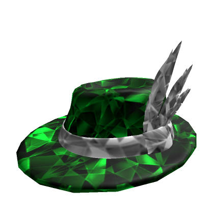 Emerald Sparkling Feathered Fedora | Roblox Item - Rolimon's