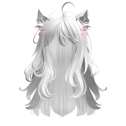 Cute Cat Ears Hairstyle(White) | Roblox Item - Rolimon's