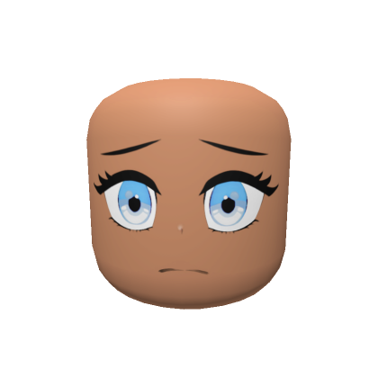 Frown Anime Head - Blue Eyes Face Mask Nougat Tan | Roblox Item - Rolimon's