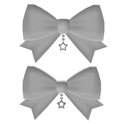 White Kawaii Double Star Bows | Roblox Item - Rolimon's