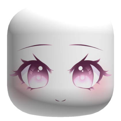 Happy Anime Face [Pink Eyes] - White | Roblox Item - Rolimon's