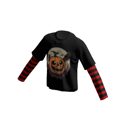 Boo Scary Pumpkin Red striped shirt - DRESSX | Roblox Item - Rolimon's