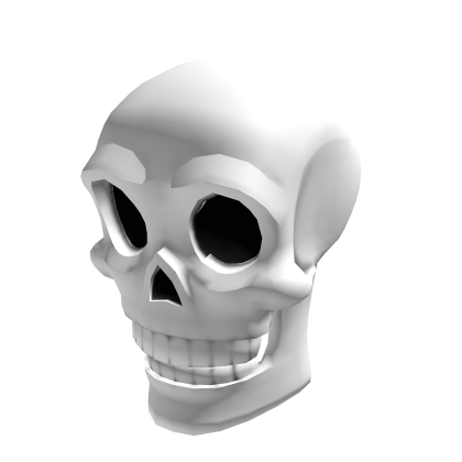 Skull Head with Facial Animation in White - Roblox