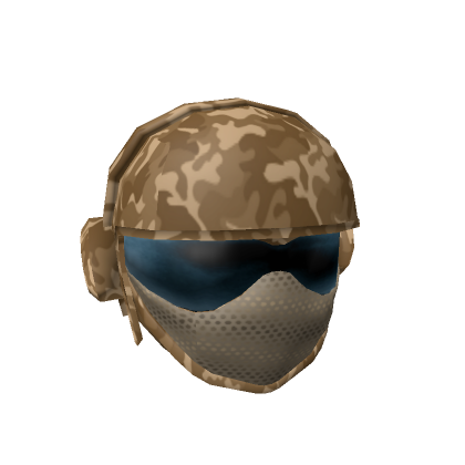 Desert Camo Brown Mesh Military Mask Army Helmet | Roblox Item - Rolimon's