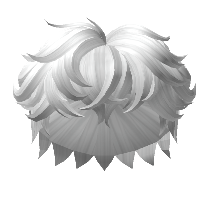 Cabello blanco esponjoso ondulado desordenado - Roblox